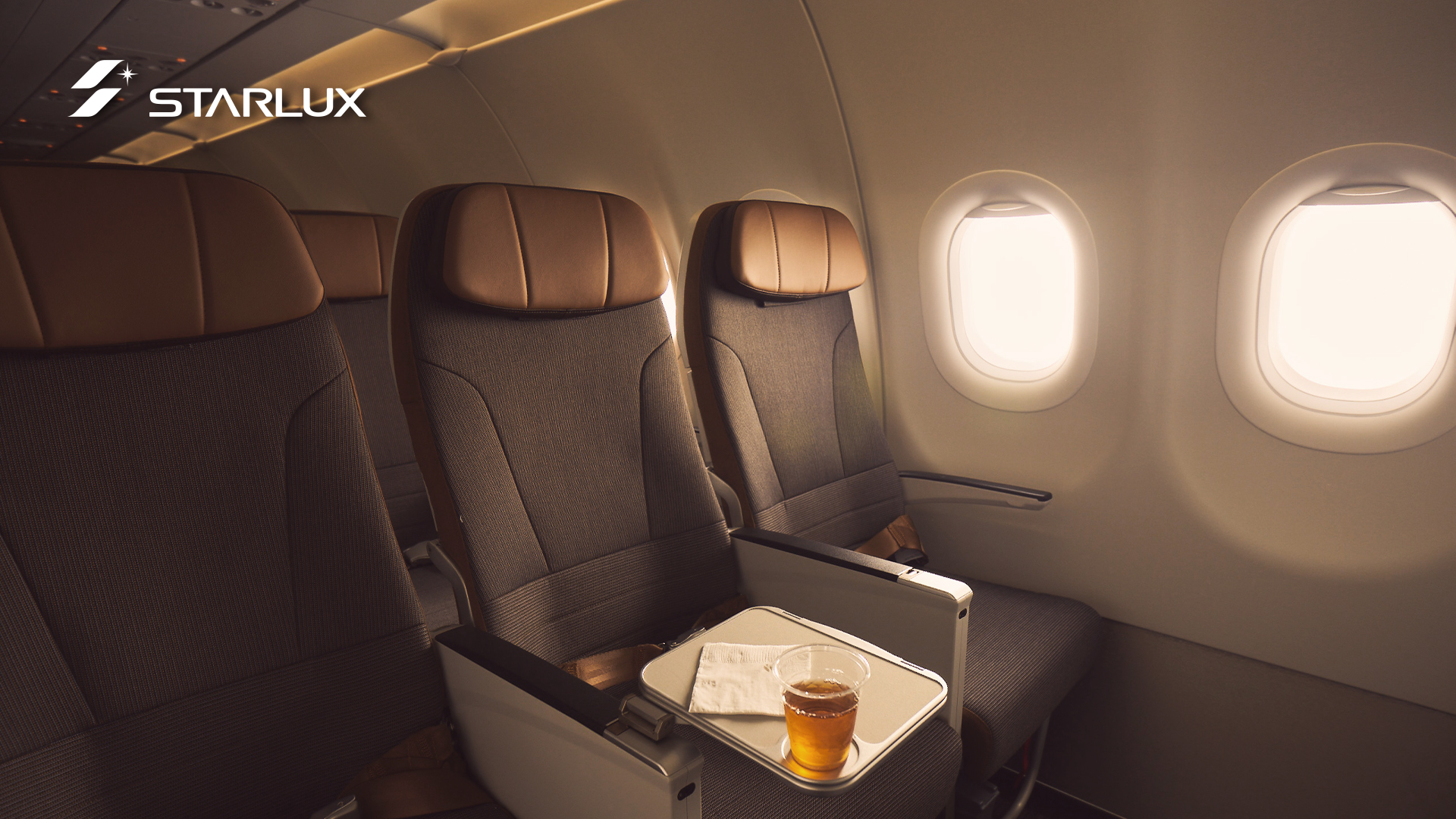 A321neo Economy Class - Sunset Virtual Background